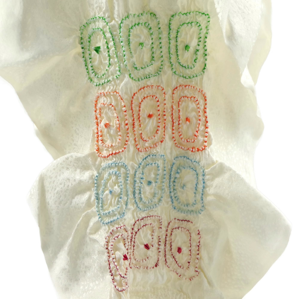 OBIAGE Shibori Cream Geometric | Kimono Kitsune