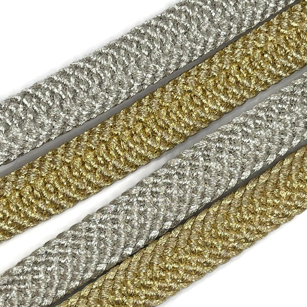 OBIJIME Hiragumi Metallic Gold Silver | Kimono Kitsune